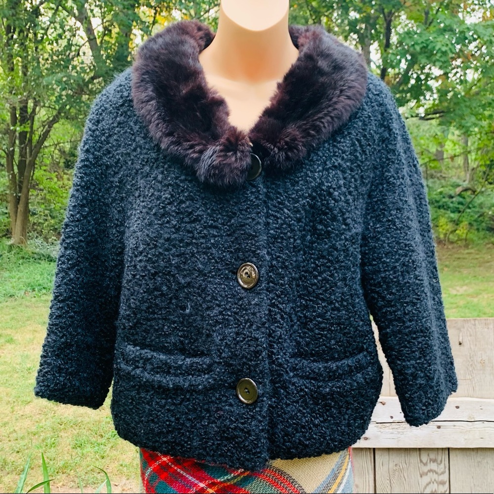 Gorgeous 1950’s Curly Wool And Mink Coat! - Gem